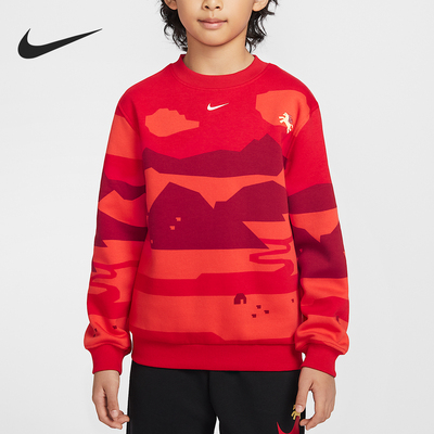 耐克大童圆领针织运动耐穿套头衫