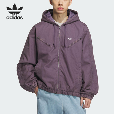 Adidas/阿迪达斯正品三叶草男女连帽宽松保暖梭织运动棉服KC2642