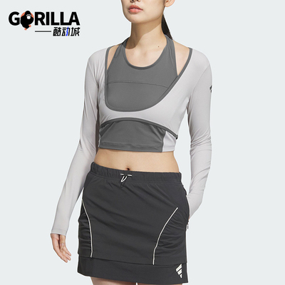 阿迪达斯女士修身二合一长袖T恤