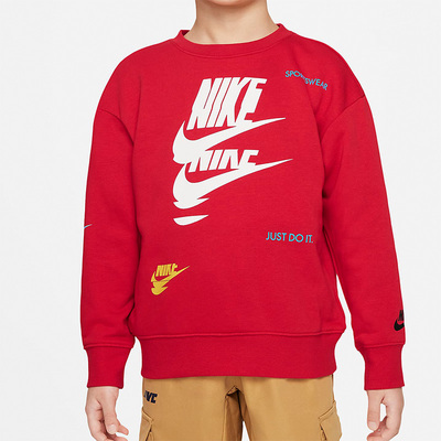 Nike/耐克正品休闲运动小童时尚法式毛圈圆领套头卫衣 DV4364-657
