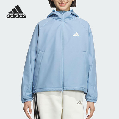 Adidas/阿迪达斯正品SOFTSHELL JACKET女士运动连帽外套KC0087