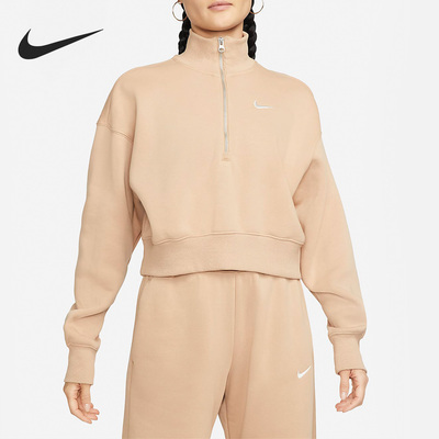 Nike/耐克正品冬季新款女子运动半拉链休闲卫衣DQ5768-200 063