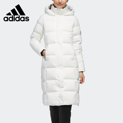 阿迪达斯女子连帽长款羽绒服