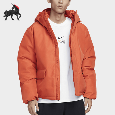 耐克男士保暖宽松连帽户外棉服