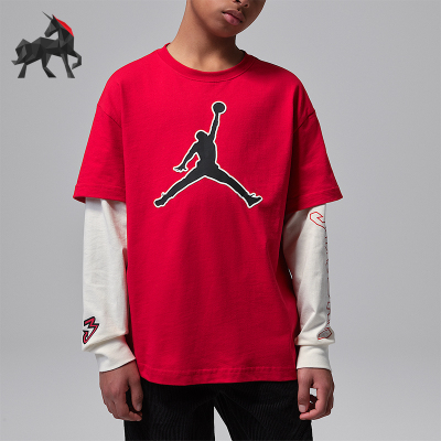 Nike/耐克正品JORDAN大童休闲假两件针织运动长袖上衣IU5372-687