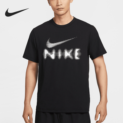 Nike/耐克正品2025男士透气圆领宽松经典休闲针织短袖HQ7988-010