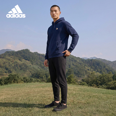 Adidas/阿迪达斯正品2025秋冬款男士连帽针织宽松卫衣JW8519
