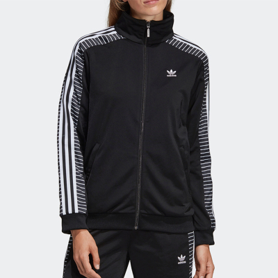 Adidas/阿迪达斯正品夹克女19新款立领三条纹舒适休闲外套 DU9879