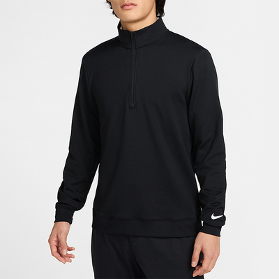 Nike/耐克正品2025男士刺绣立领套头高尔夫长袖T恤上衣FZ7523-010