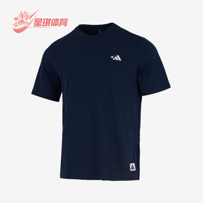 Adidas/阿迪达斯正品2025秋季款男士套头运动透气圆领短袖KC5319