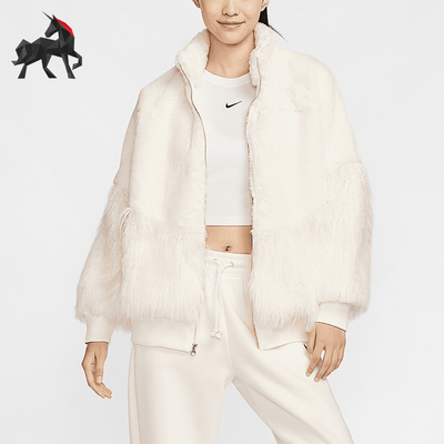 Nike/耐克正品新款女士保暖时尚人造毛皮拼接夹克HV8464-133
