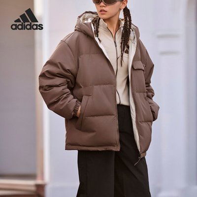阿迪达斯男女双面穿羽绒服