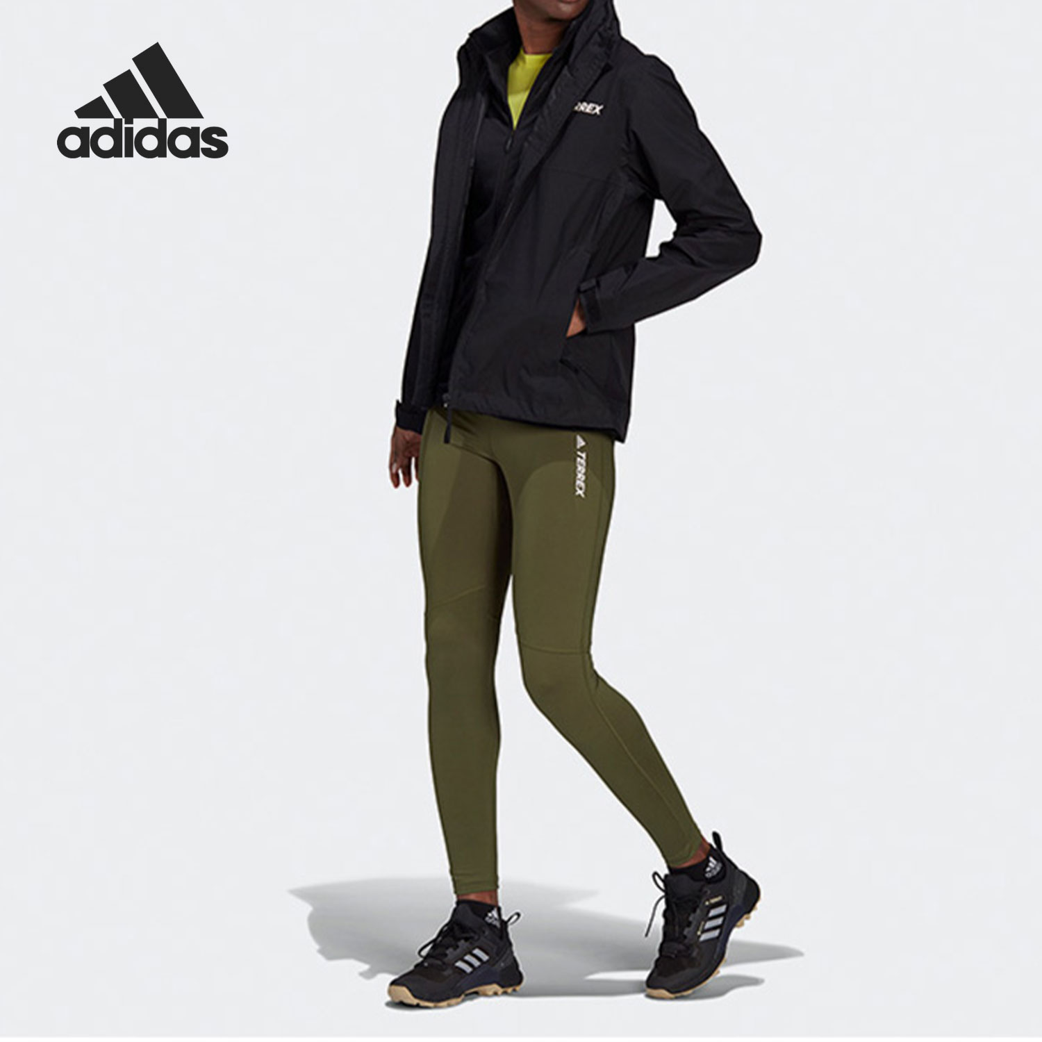 Adidas/阿迪达斯正品户外夹克女子外套运动服休闲连帽风衣GI7171