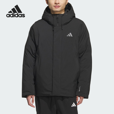 Adidas/阿迪达斯正品2025秋季款男士保暖连帽羽绒服KC2509