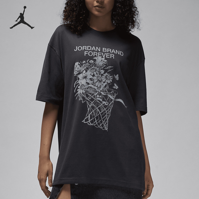 耐克女士印花图案落肩透气短袖