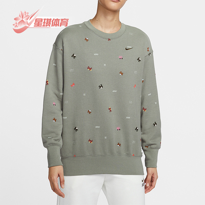 Nike/耐克正品2025冬季款女士圆领套头经典刺绣卫衣IQ3825-276