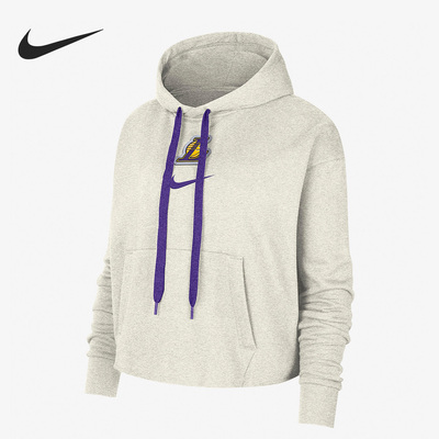 Nike/耐克正品洛杉矶湖人队NBA女子加绒连帽卫衣DR2382-027