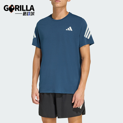 Adidas/阿迪达斯正品2026男士圆领舒适经典跑步运动短袖T恤JZ7692