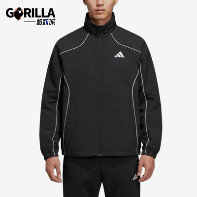 Adidas/阿迪达斯正品新款男黑白色训练健身经典夹克外套KY9983