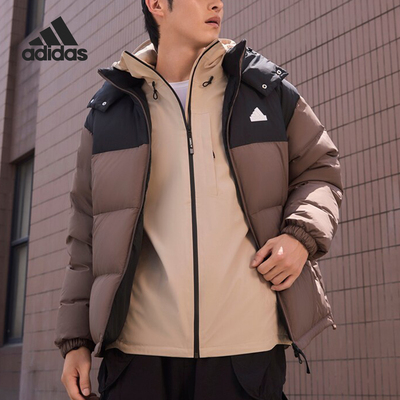 Adidas/阿迪达斯正品新款男女防风保暖运动连帽羽绒服JM9133