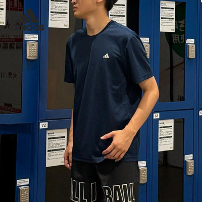 Adidas/阿迪达斯正品2025男士吸汗训练圆领运动短袖T恤KC3742