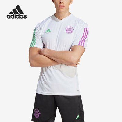 Adidas阿迪达斯正品Fc Bayern Tiro 23短袖V领透气足球IB1522