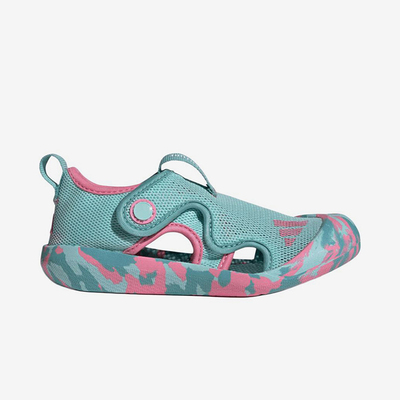 Adidas/阿迪达斯正品Altaventure3粉绿中小童经典户外凉鞋JS2546