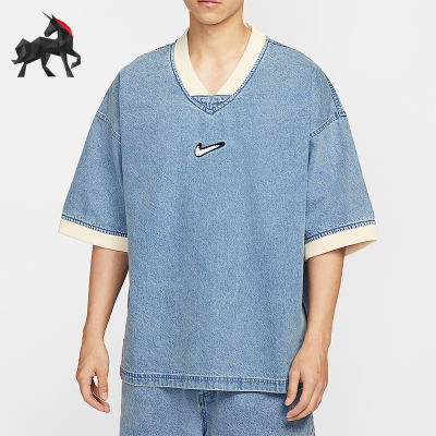 Nike/耐克正品2025夏季款男士复古篮球牛仔布宽松上衣HV1919-436