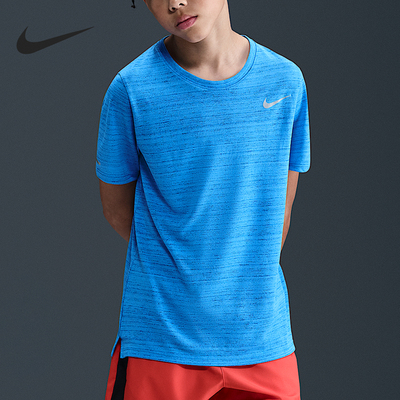 Nike/耐克正品Dri-FIT大童跑步训练运动透气短袖DD3055-435