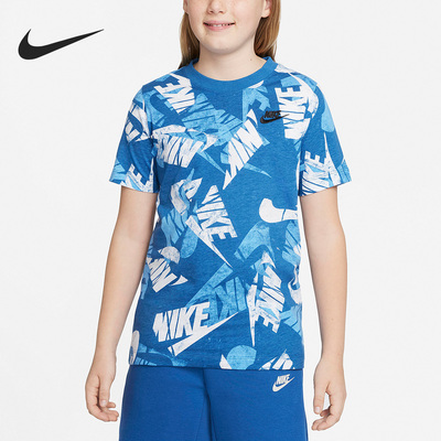 Nike/耐克正品当季新款大童运动印花短袖T恤DO1816-407