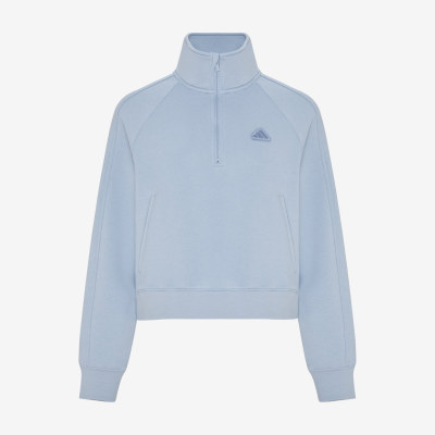 Adidas阿迪达斯正品HZ JKT女宽松版型立领半拉链休闲卫衣LH3463