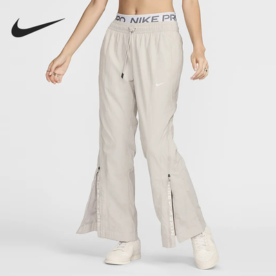 耐克女士阔腿中腰梭织长裤