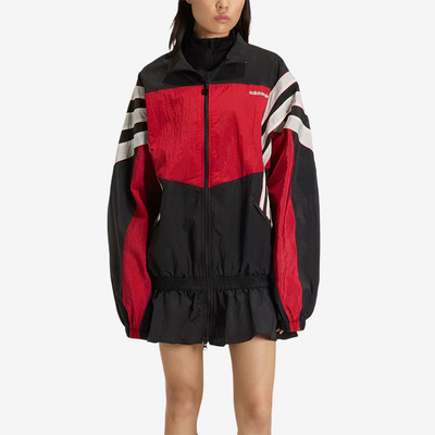 Adidas/阿迪达斯正品三叶草新款女黑红色宽松经典夹克外套KC9134