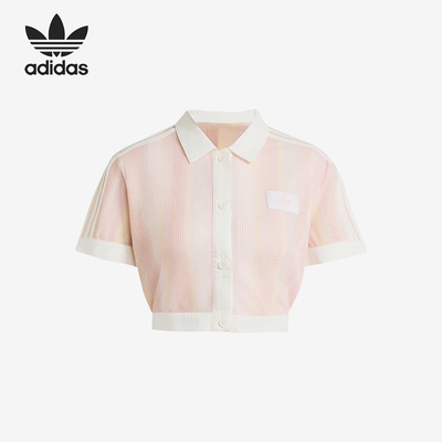Adidas/阿迪达斯正品三叶草女士单排扣短款运动POLO衫KY8140