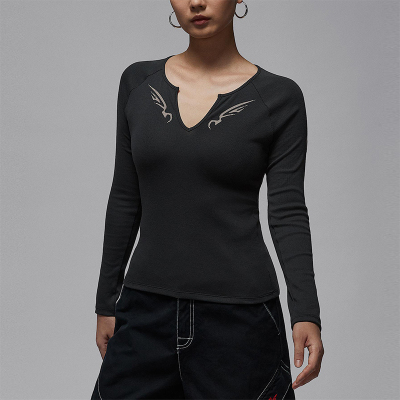 Nike/耐克正品Jordan女士运动针织修身弹力针织长袖T恤IM9714-045