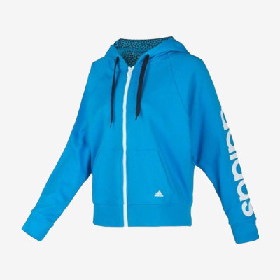 Adidas阿迪达斯正品女士连帽拉链修身字母运动茄克/外套F49133