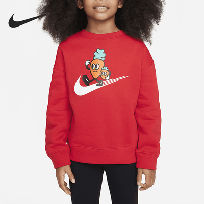 Nike/耐克正品2023春季小童加绒保暖印花套头卫衣FN7117-657