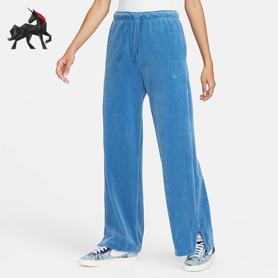 耐克女子直筒灯芯绒阔腿裤