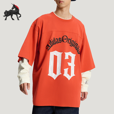 Adidas/阿迪达斯正品三叶草男士亲肤宽松个性时尚印花T恤KR0407