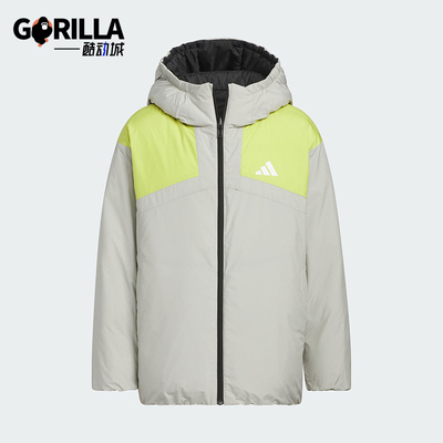 Adidas/阿迪达斯正品冬季儿童运动三条纹保暖双面羽绒服KC5935
