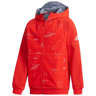阿迪达斯大童印花双面穿外套