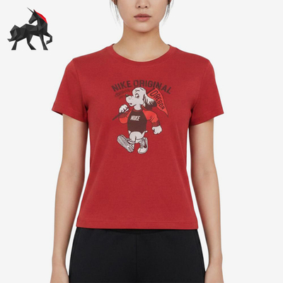 Nike/耐克正品女士运动风字母印花卡通圆领短袖T恤IM6415-608