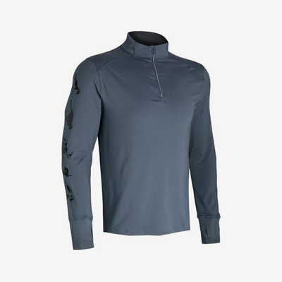 UA/安德玛正品RUN LAA男士立领时尚印花半拉链长袖T恤1379305-002