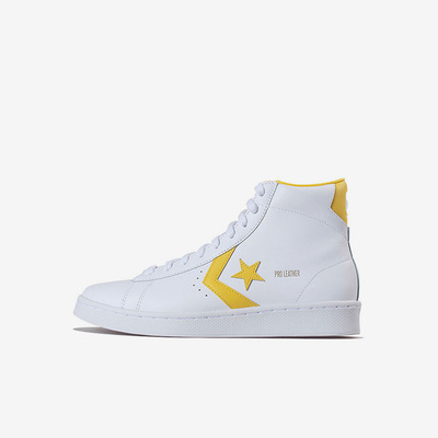 Converse匡威 Pro Leather 男女款白敬亭同款高帮板鞋白黄166812C