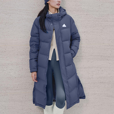 Adidas/阿迪达斯正品冬季男女连帽保暖过膝长款运动羽绒服KQ5536