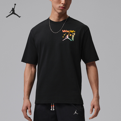 Nike/耐克正品JORDAN男士耐穿印花透气圆领日常运动T恤IF3156-010