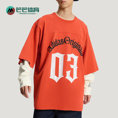 Adidas/阿迪达斯正品三叶草男士亲肤宽松个性时尚印花T恤KR0407