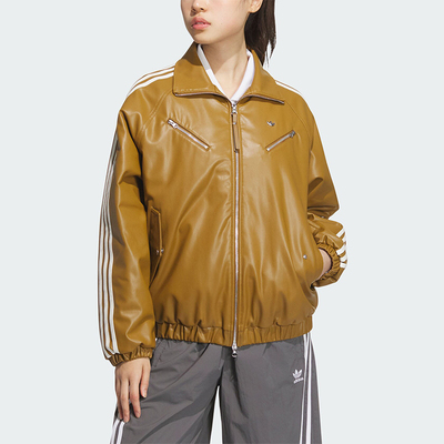 阿迪达斯女士翻领复古休闲外套