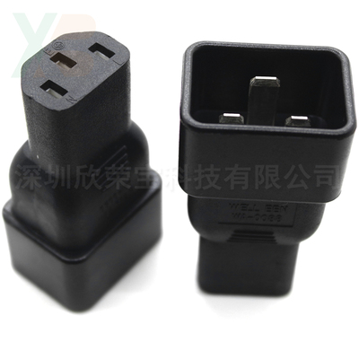 PDU/UPS转换插头 IEC320-C13转C20 10A转16A 电源品字接头WA-0088