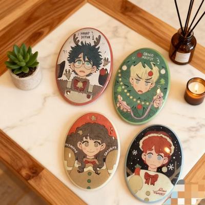 哈利波特圣诞椭圆吧唧